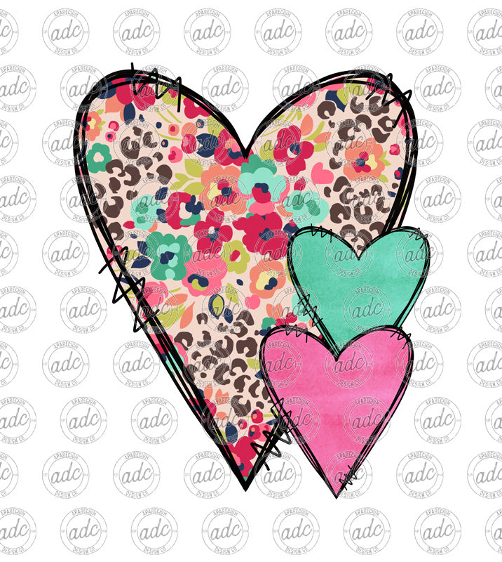 Leopard Print Hearts